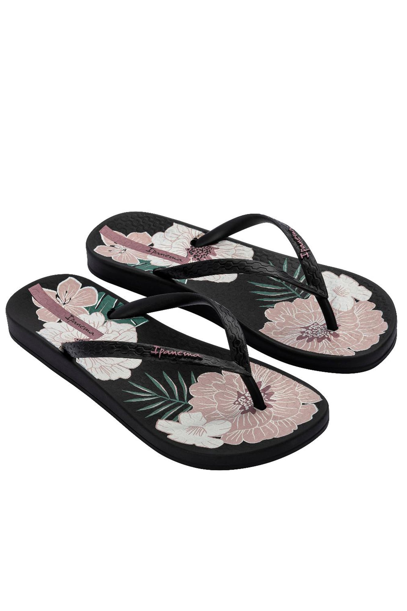Chanclas anat flores negro | Chanclas de Mujer | Cortefiel