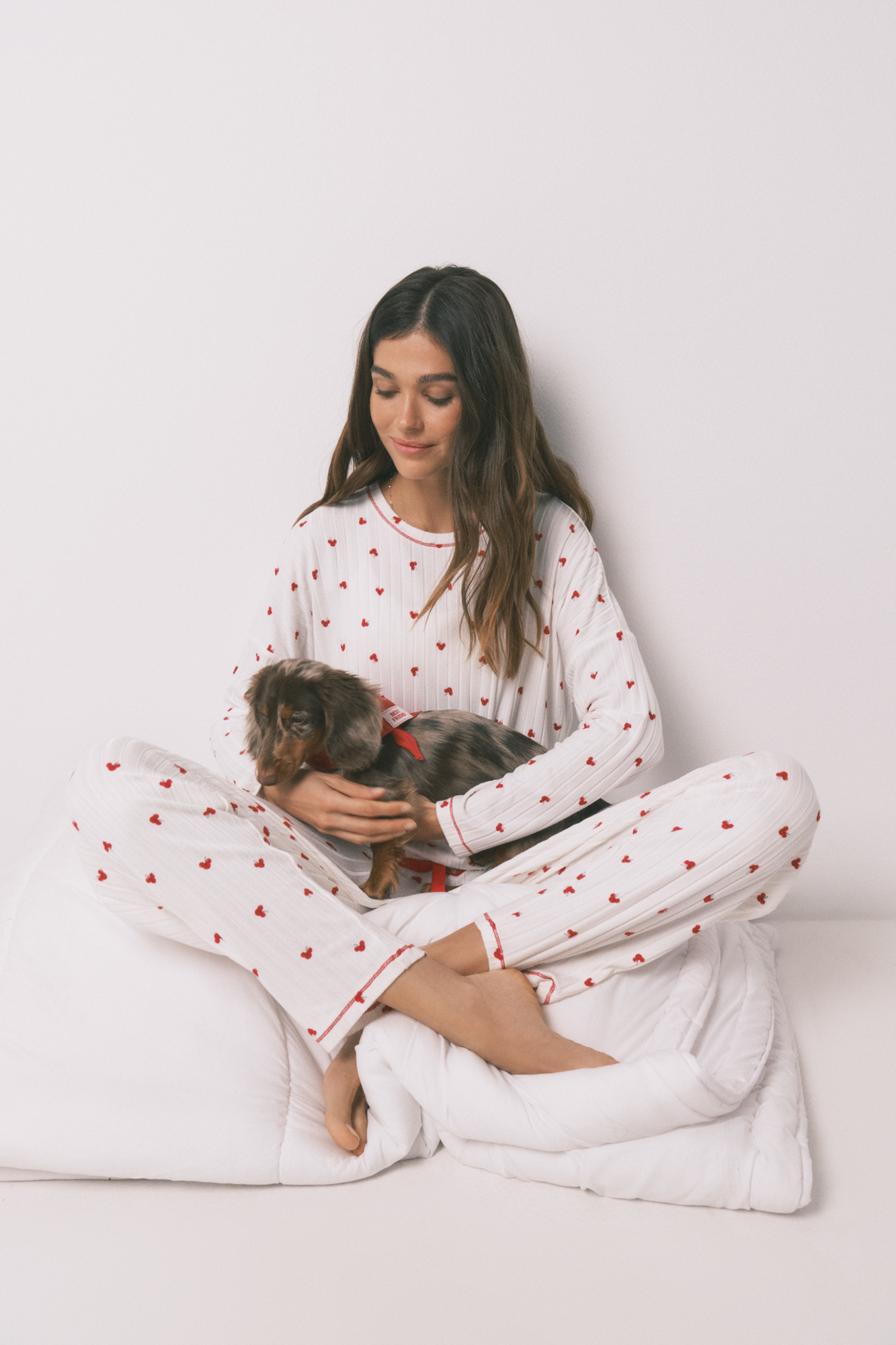 Pijama largo estampado Mickey Cherry | Pijamas de Mujer | Cortefiel