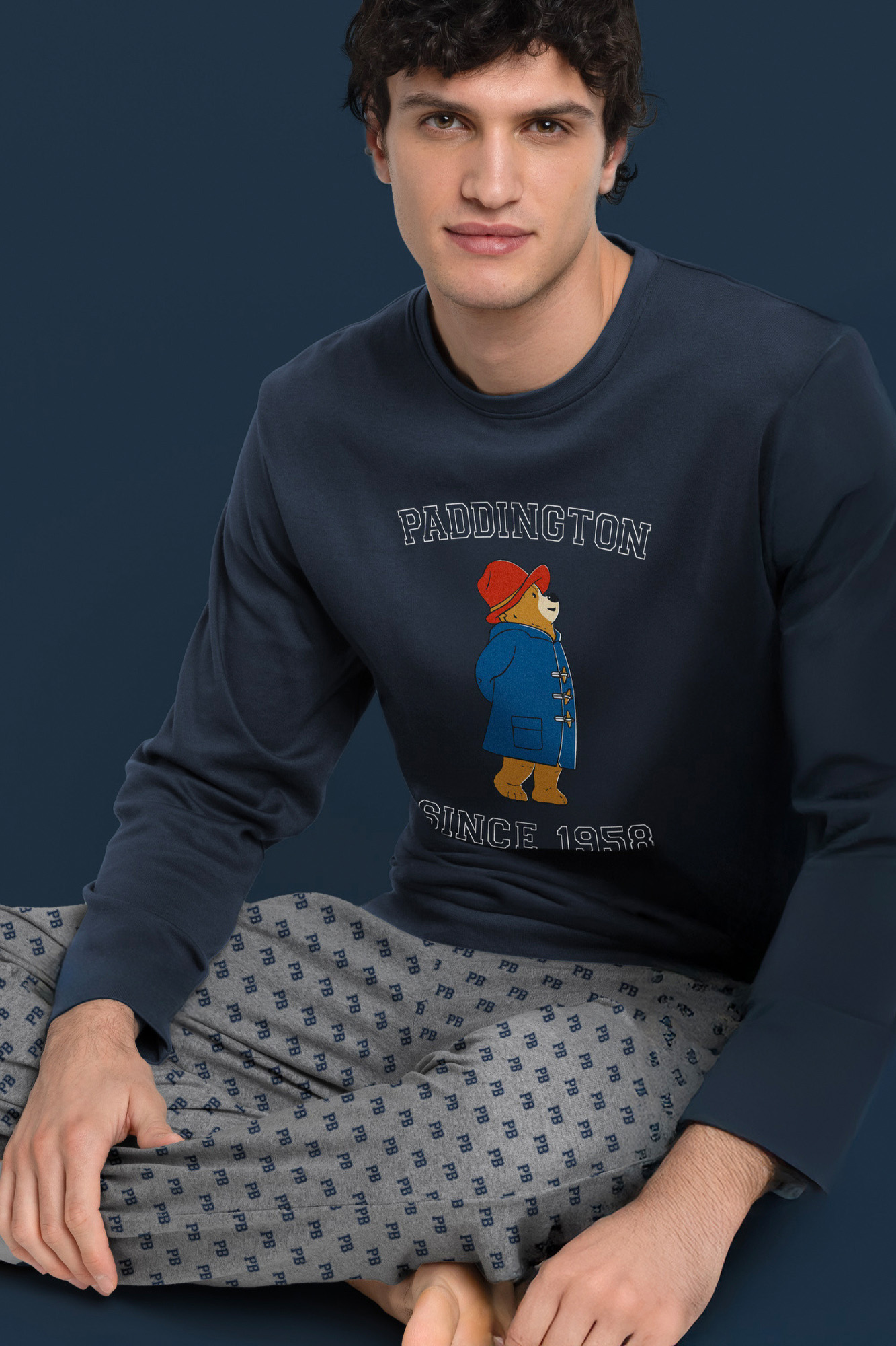 Pijama largo estampado Paddington para hombre | Pijamas de Hombre ...