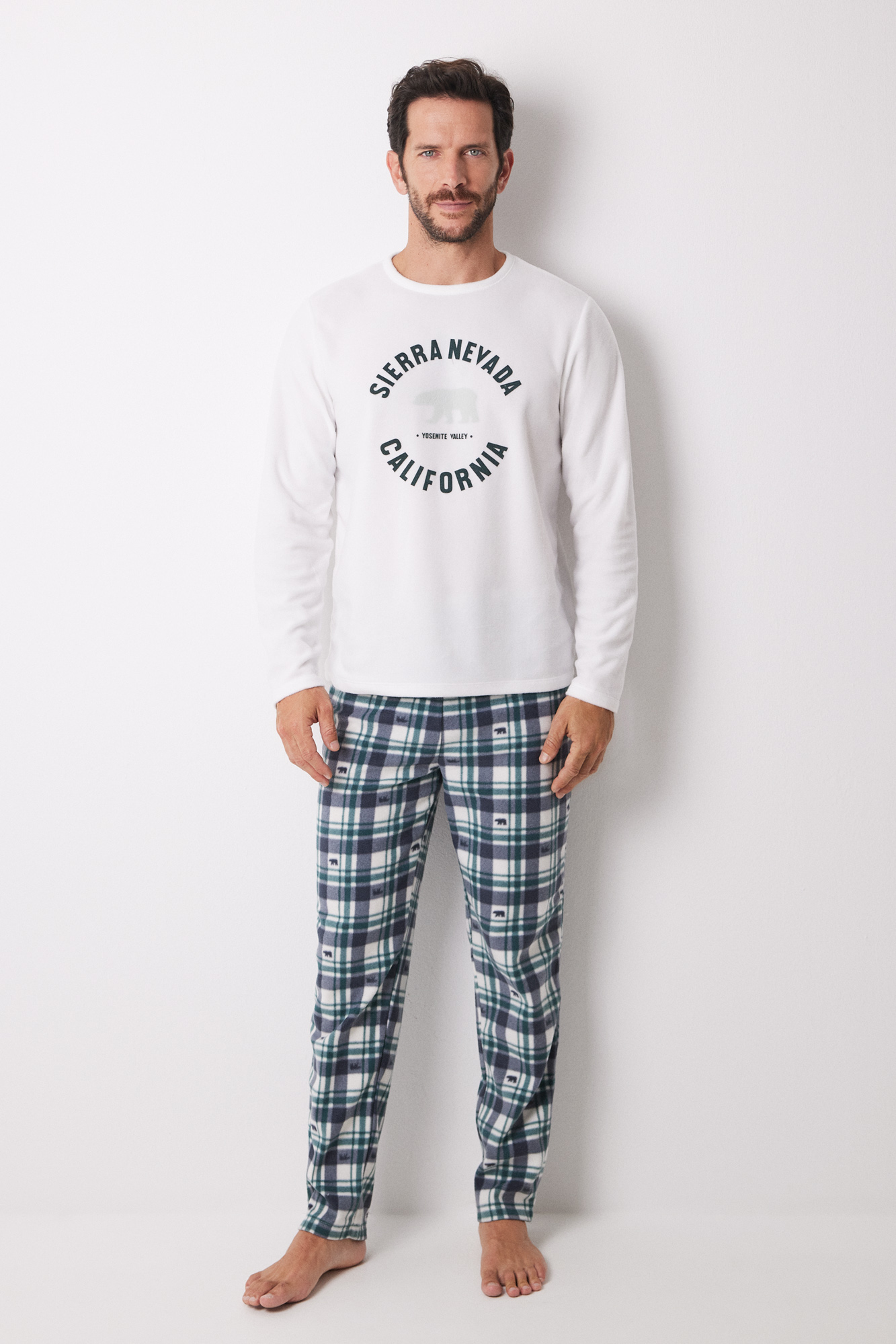 Pijama polar longo masculino "Sierra Nevada" | Pijamas para Homem ...