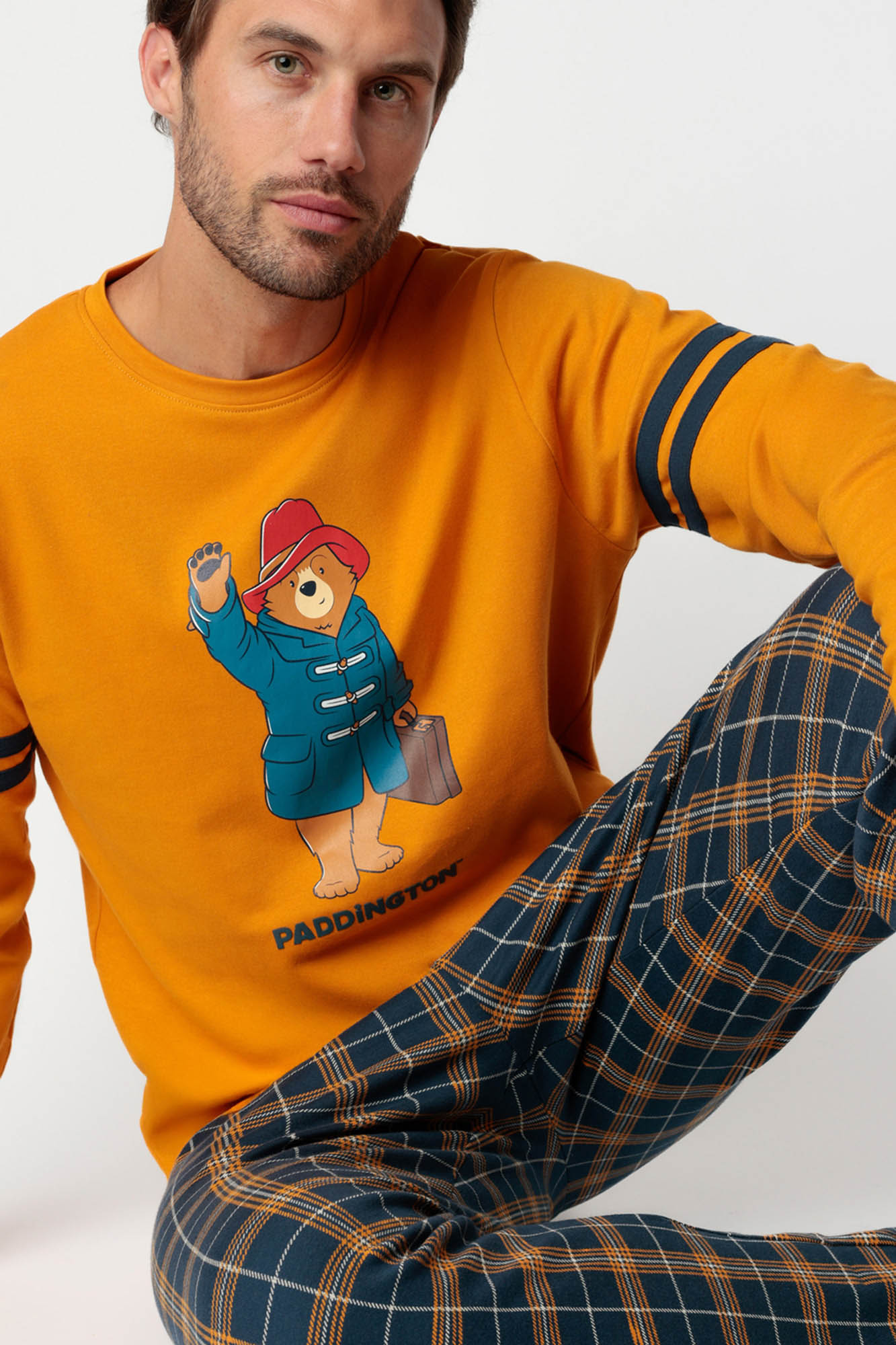 Pijama comprido xadrez Paddington para homem | Pijamas para Homem ...