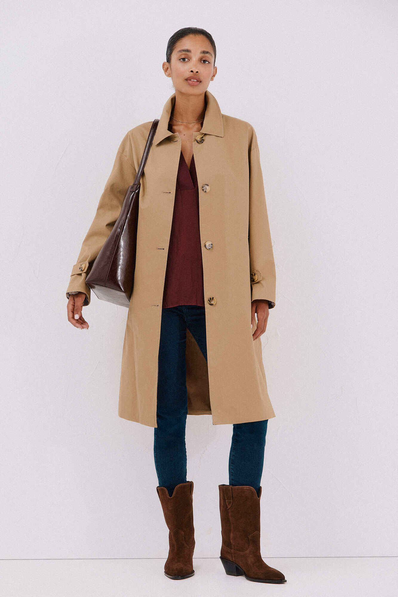 Jeans and coat set | Cortefiel